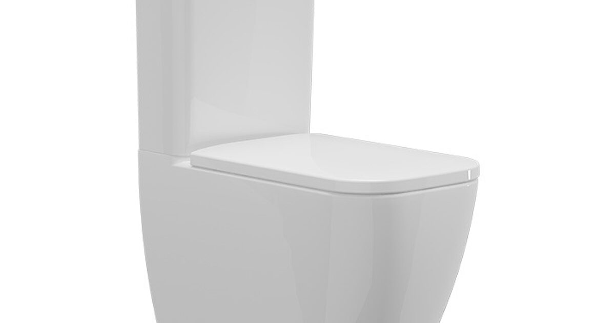 Davoli Closed Coupled Rimless Soft Square Pan, Cistern & Wrap Seat ...